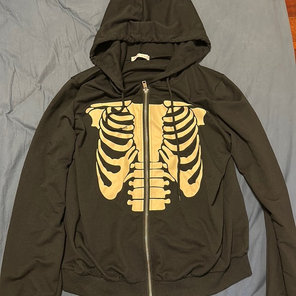 ROMWE | Tops | Y2k 200s Skeleton Hoodie | Poshmark